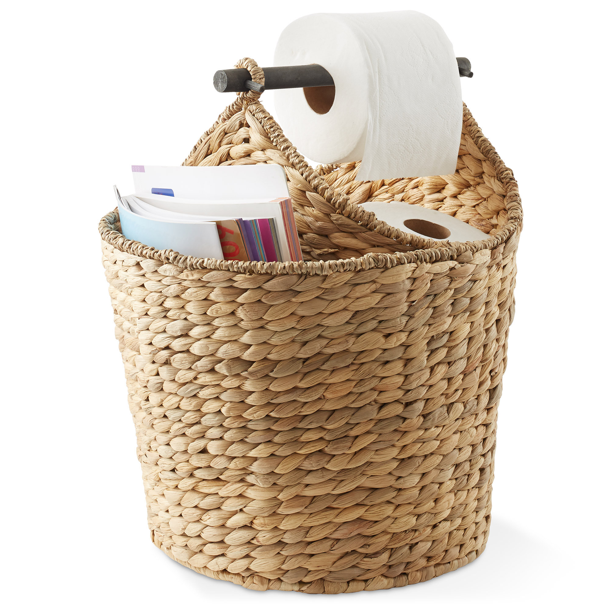 Bayou Breeze Toilet Paper Roll Holder Magazine Storage Basket, Natural ...