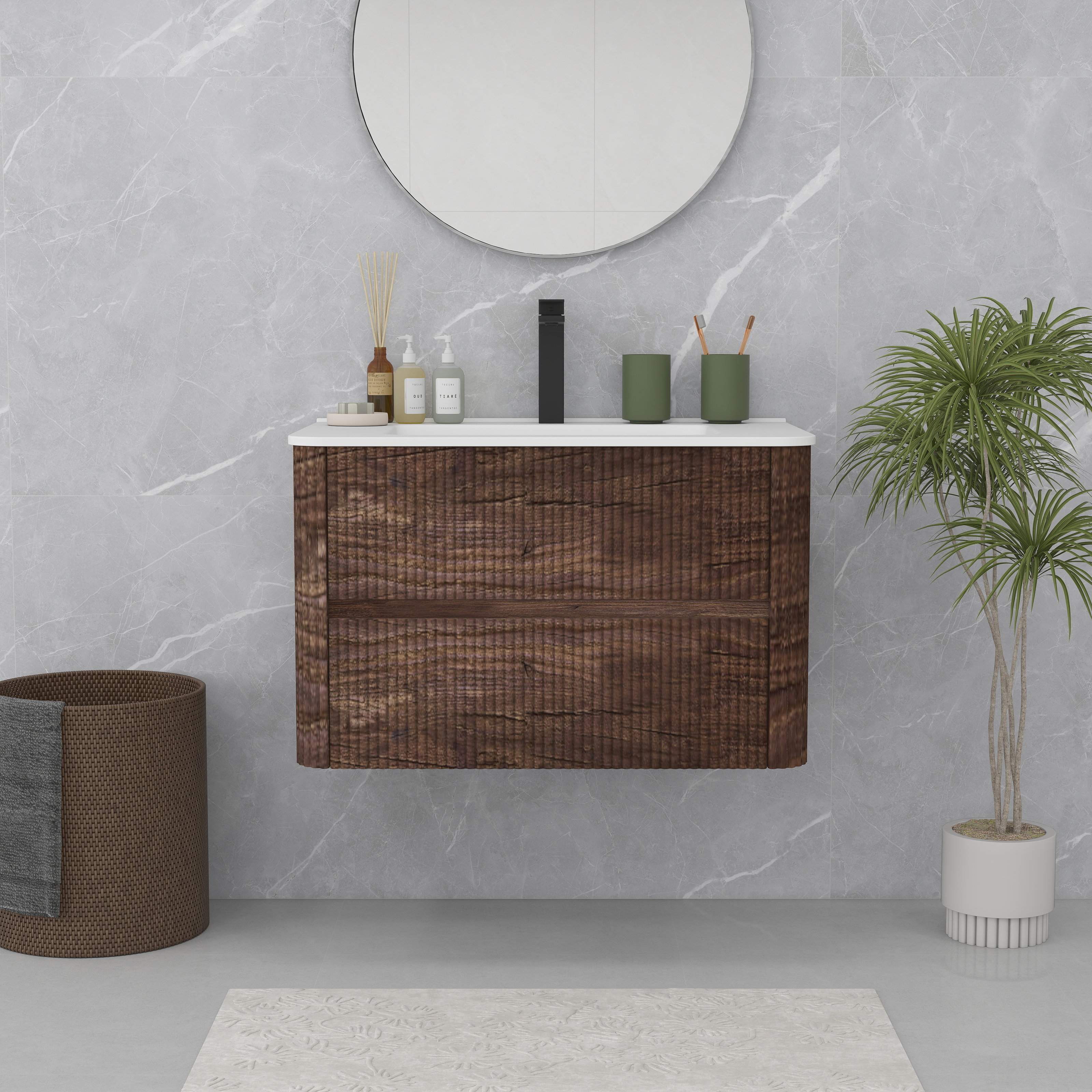 Loon Peak Modern Bathroom Vanity Set with Ceramic Sink - Wayfair Canada
