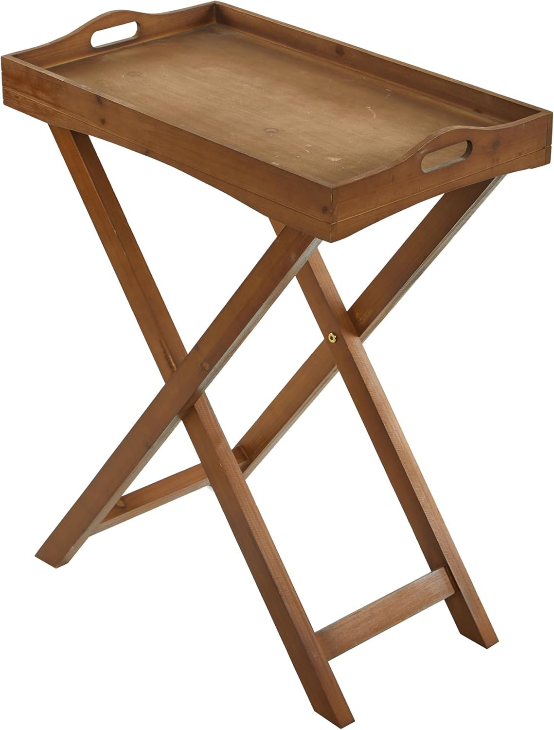 Gracie Oaks Brown Foldable Tv Tray Table, Tv Dinner Tray, Wooden ...