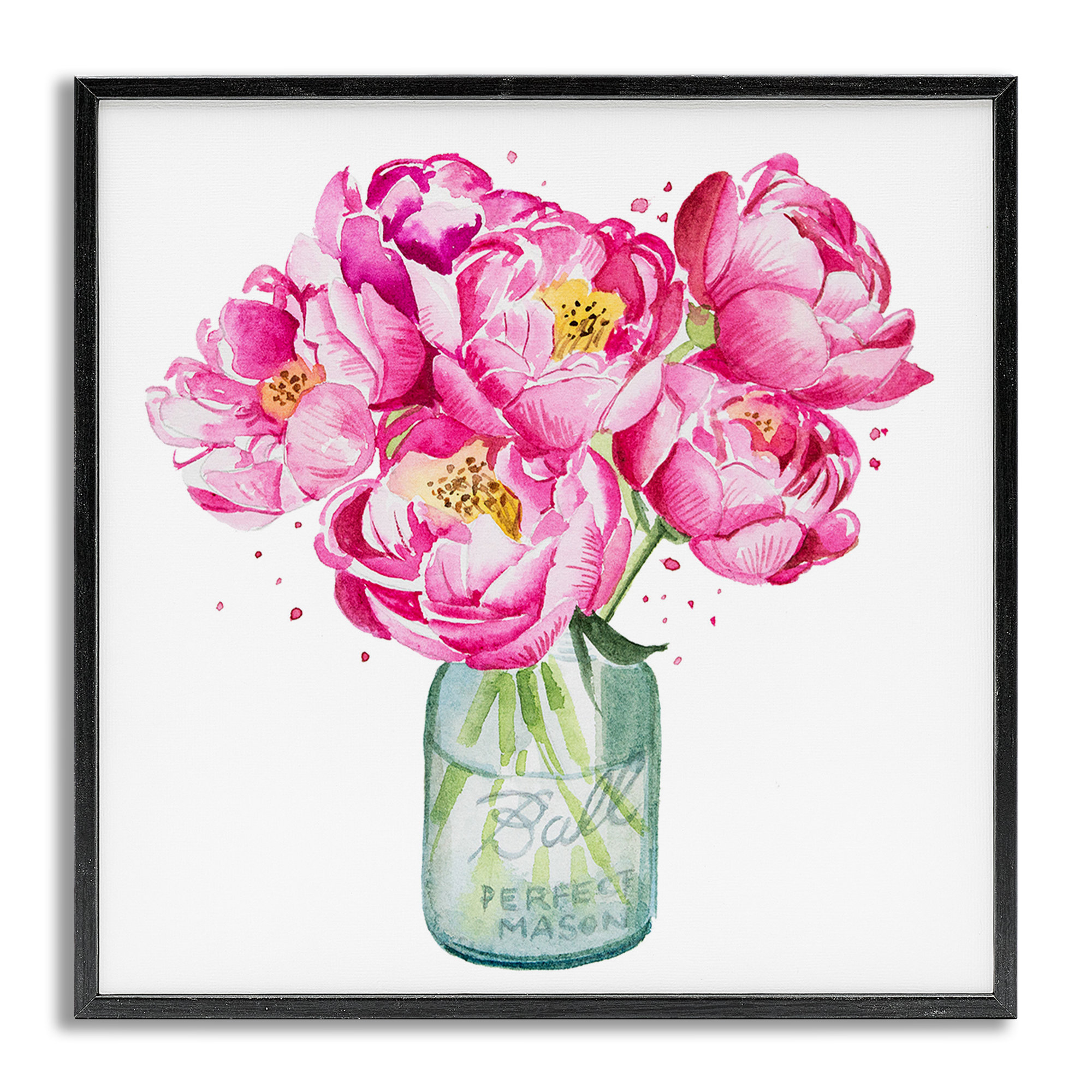 Ophelia & Co. Pink Peony Jar Art by Enya Todd bg-171 | Wayfair