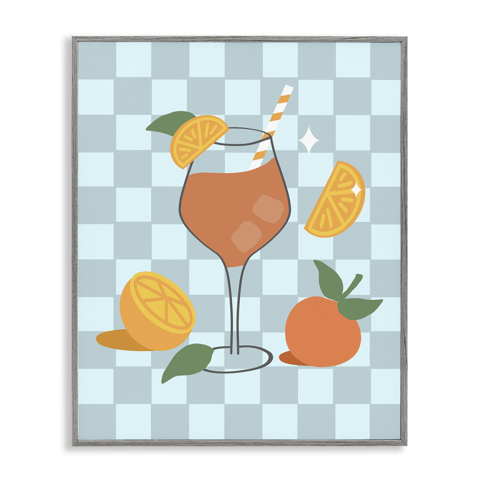 Dakota Fields Checkered Fruity Cocktail Giclee Art by Anna Quach | Wayfair