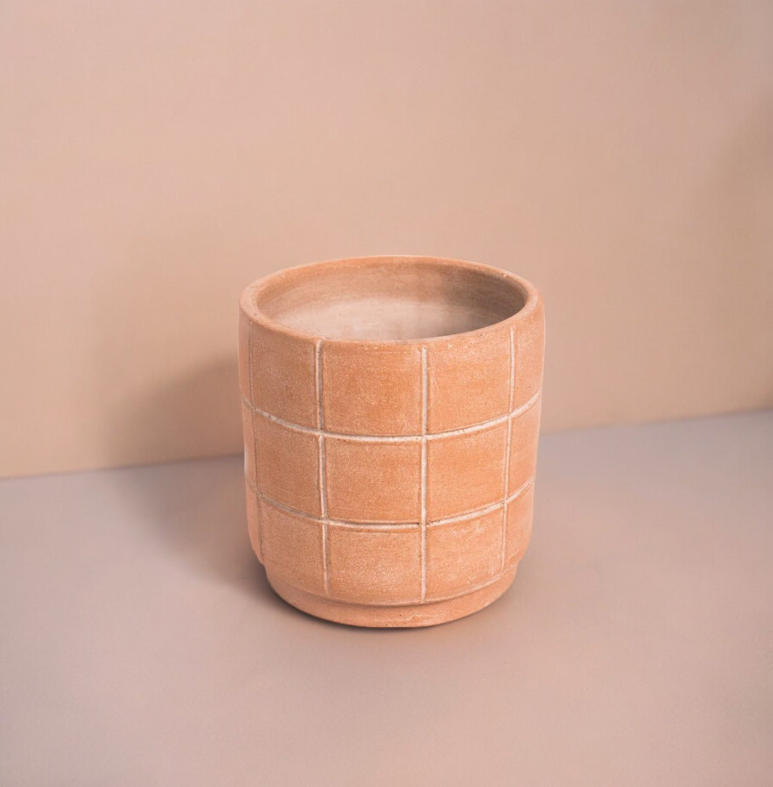 Ebern Designs Grid Small Terracotta Planter | Wayfair