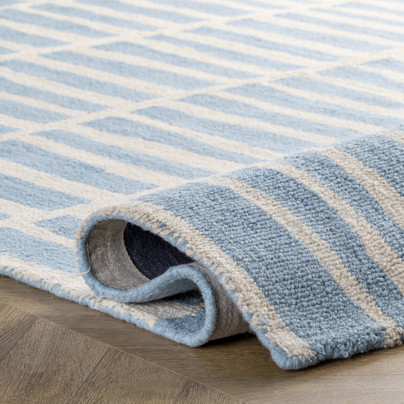 Corrigan Studio® Launceston Handmade Tufted Wool Blue/Ivory Area Rug ...