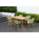 Lifestylegarden Fiji FSC Wood And Resin 7Pc Outdoor Patio Rectangular ...