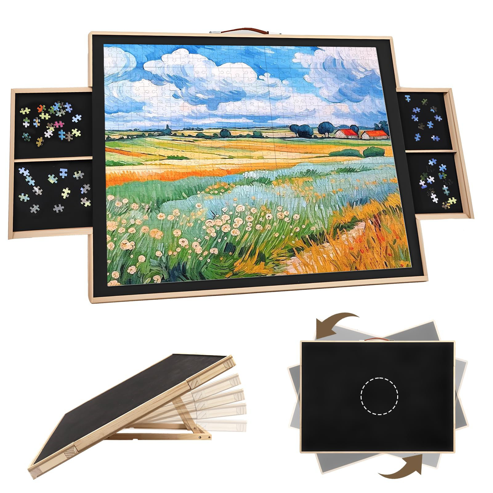 Runbang Rotating Puzzle Board 1500 Pieces - Adjustable Puzzle Table ...