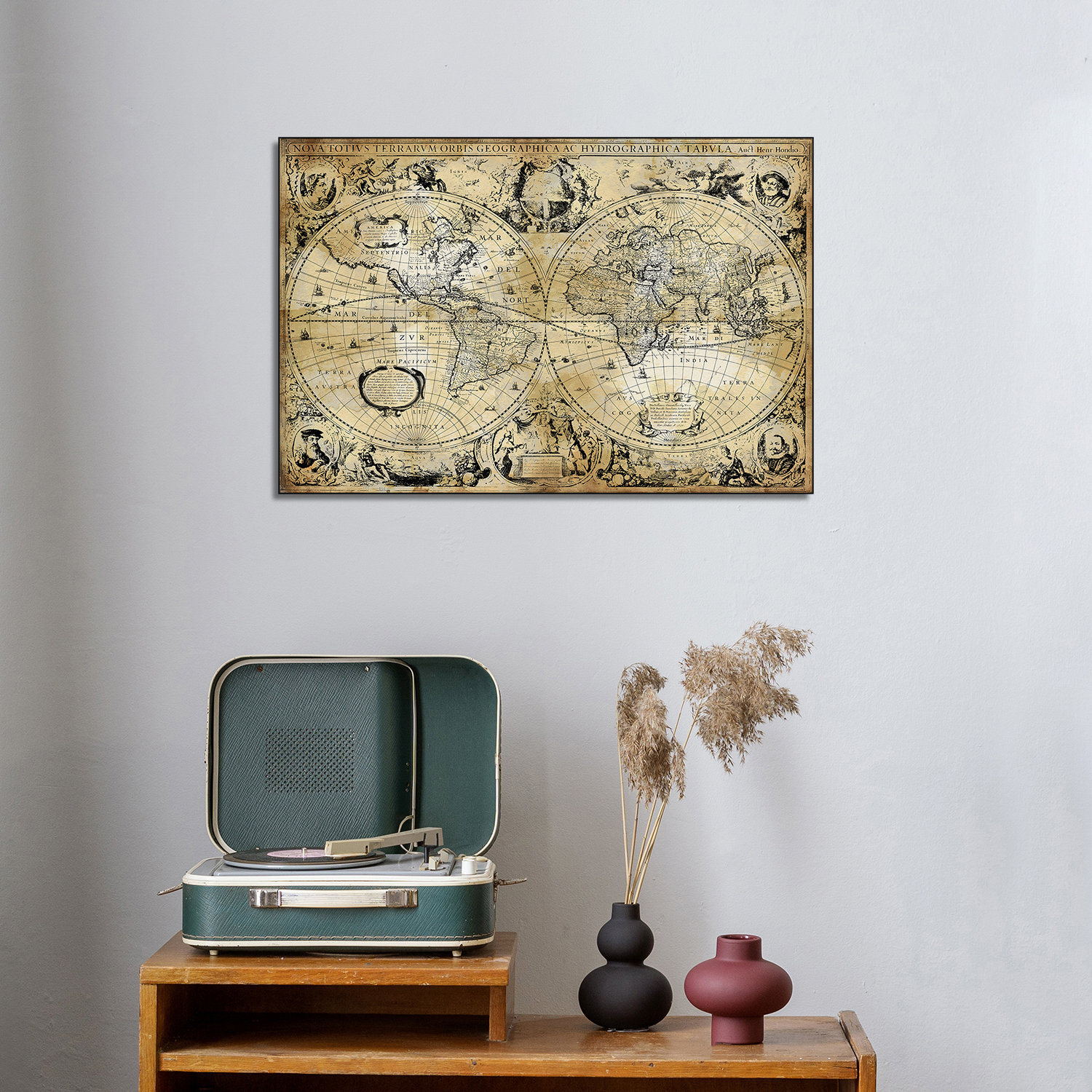 Latitude Run® Steelpix Metal Canvas - Antique World Map By Russell ...