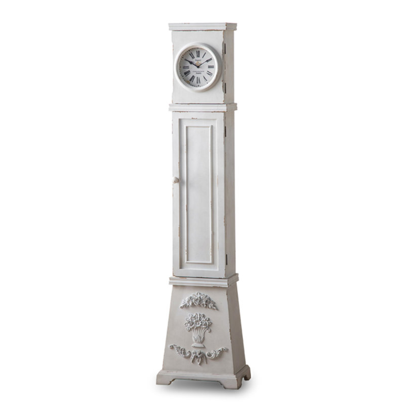 Ophelia & Co. French-style retro distressed white floor clock | Wayfair