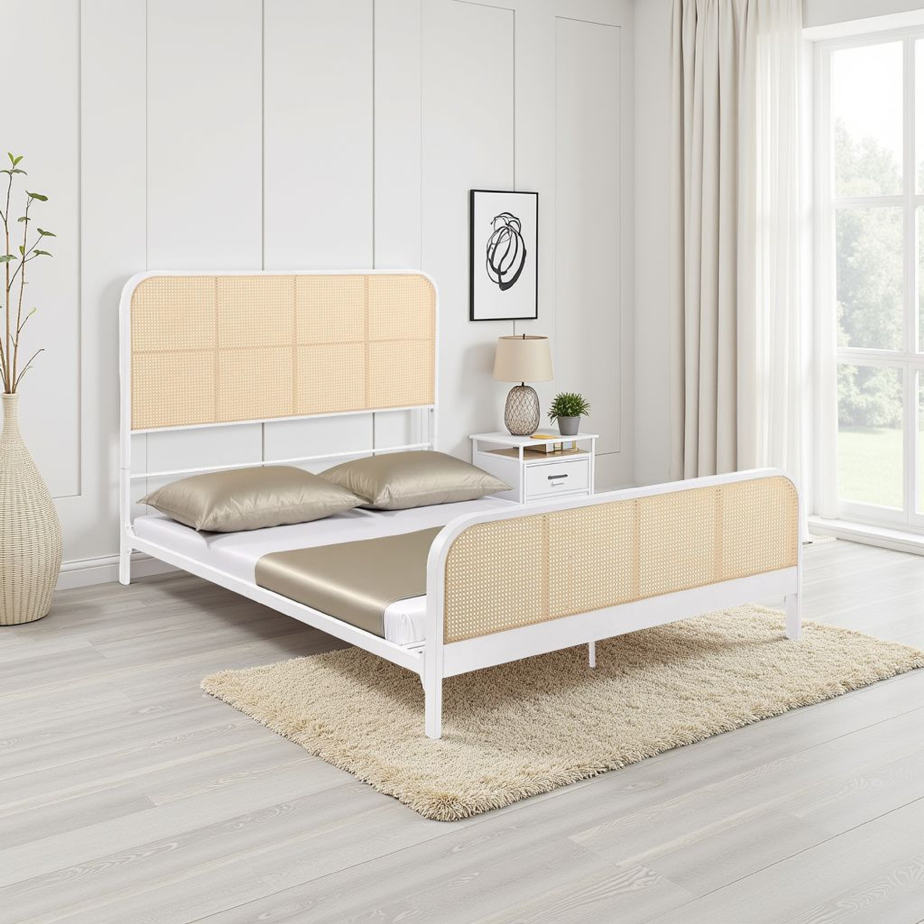 Bay Isle Home™ Begic Open Cane Webbing Metal Bed | Wayfair