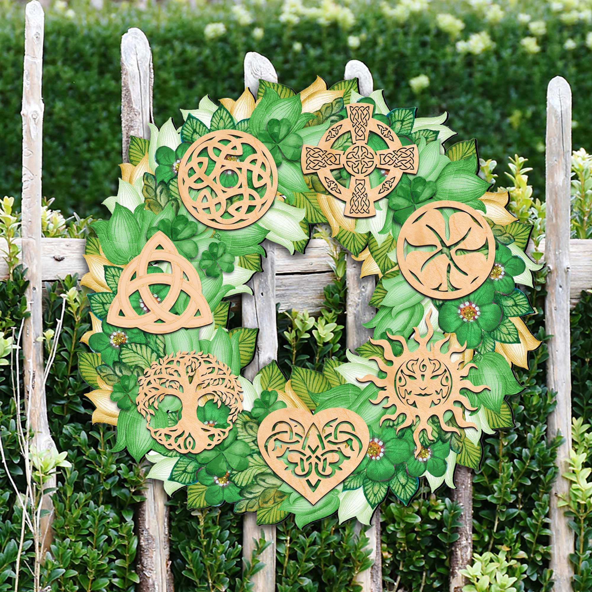 The Holiday Aisle® Irish Symbols Wreath Wall Decor | Wayfair