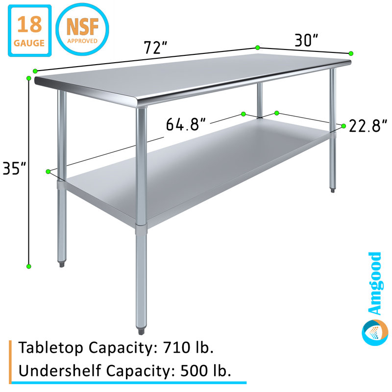 Amgood Stainless Steel Top Workbench & Reviews | Wayfair