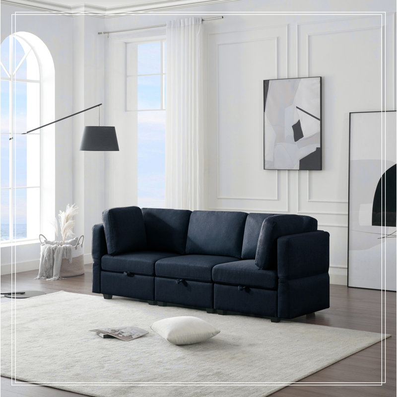 Latitude Run® Oversized Modular Sectional Convertible Fabric Sofa Set ...