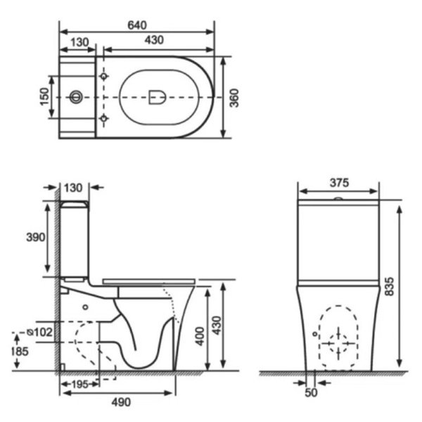 Belfry Bathroom K-Vit Kameo Close Coupled Comfort Height Toilet ...