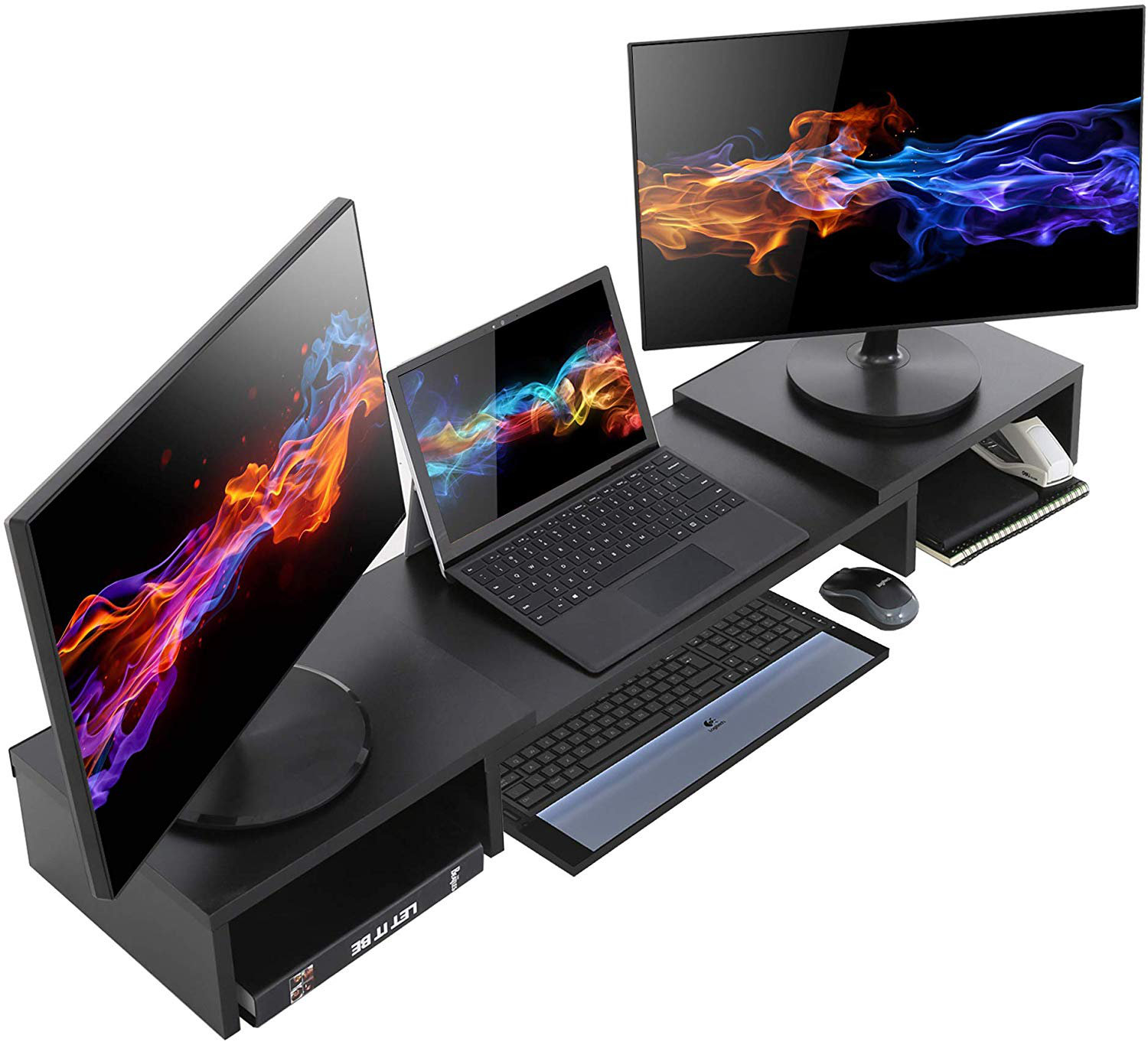 Ebern Designs Oceanview Adjustable Desk Organizer Monitor Stand ...