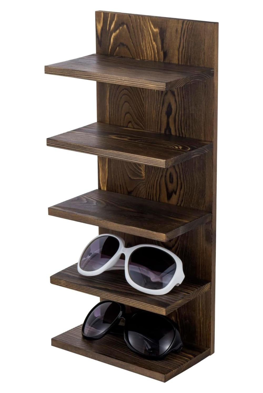 Ophelia & Co. 5 Tier Rustic Burnt Solid Wood Sunglasses Holder Rack ... Ophelia & Co. 5 Tier Rustic Burnt Solid Wood Sunglasses Holder Rack ...
