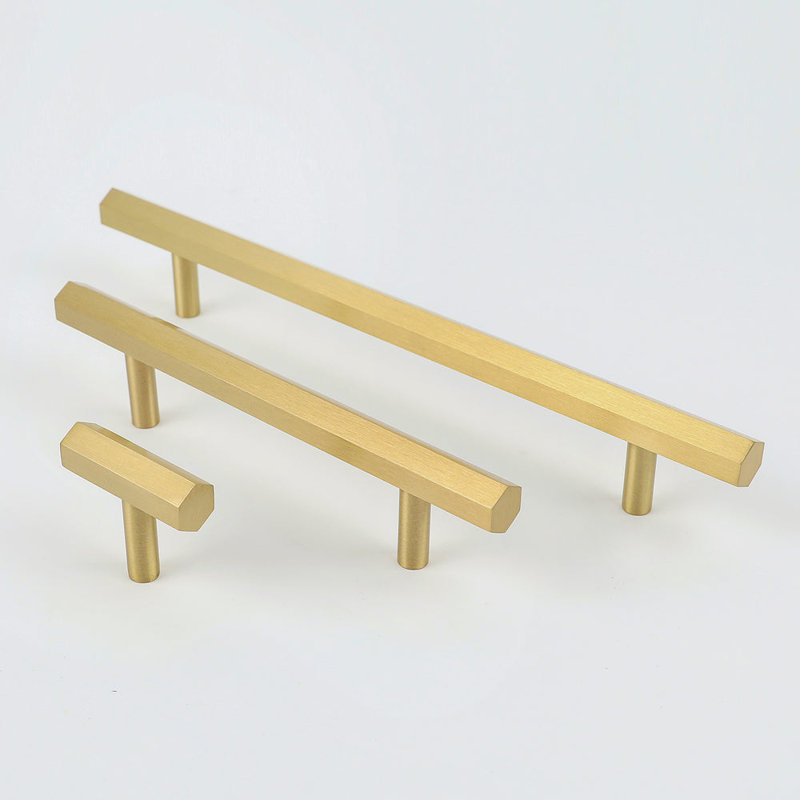 Redefine Hardware Hex Mid Century Modern Brass 5.9" Inch Bar Handle for ...