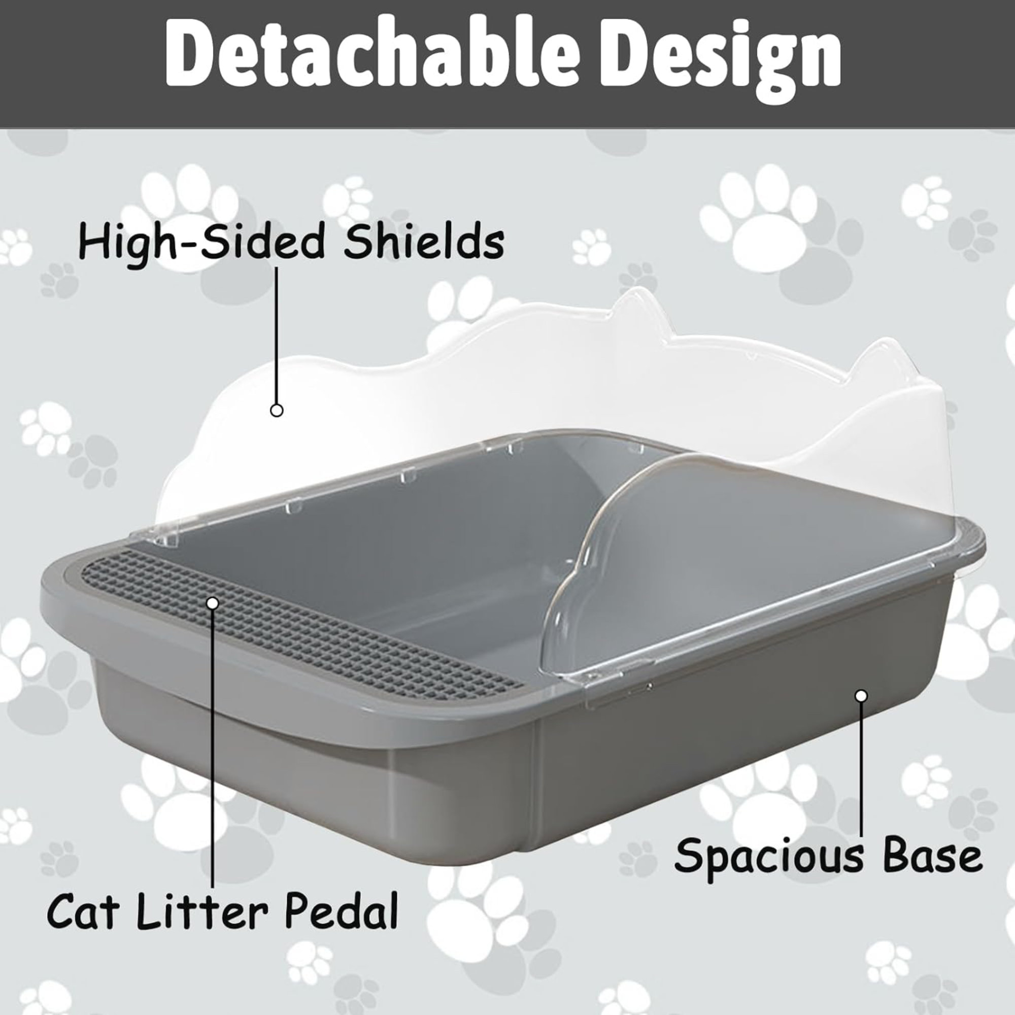 Tucker Murphy Pet™ Open Litter Box Sifting Cat Litter Box With Antislip ...