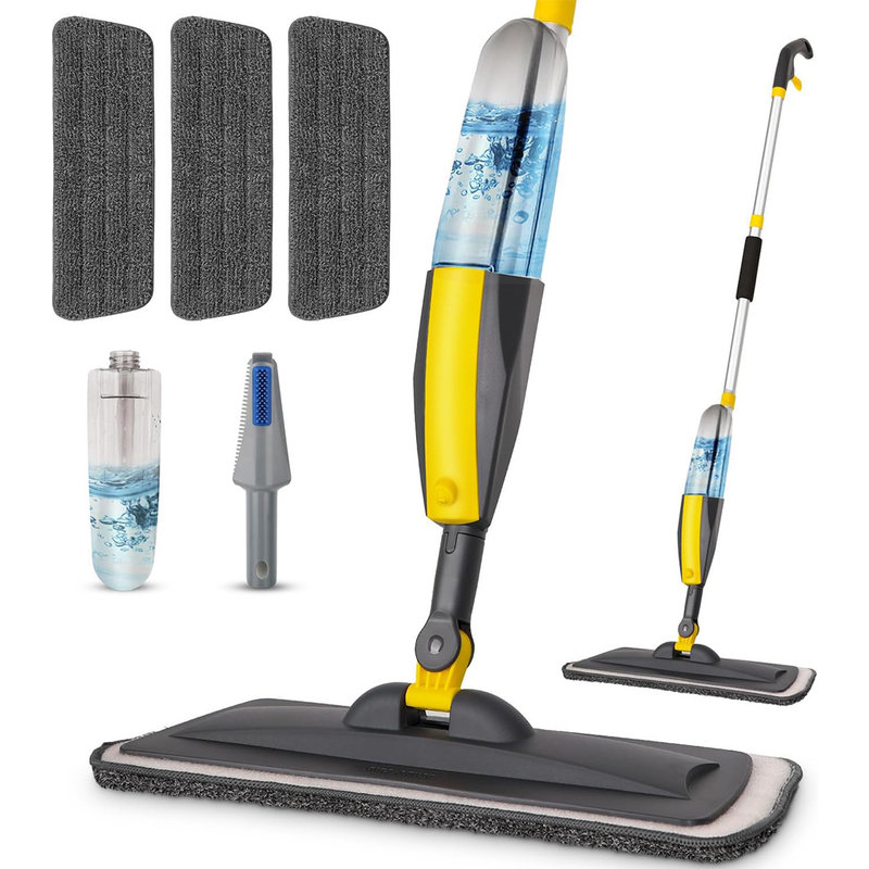 Minoky Wet Spray Mop with Refillable Spray Bottle and 3 Washable ...