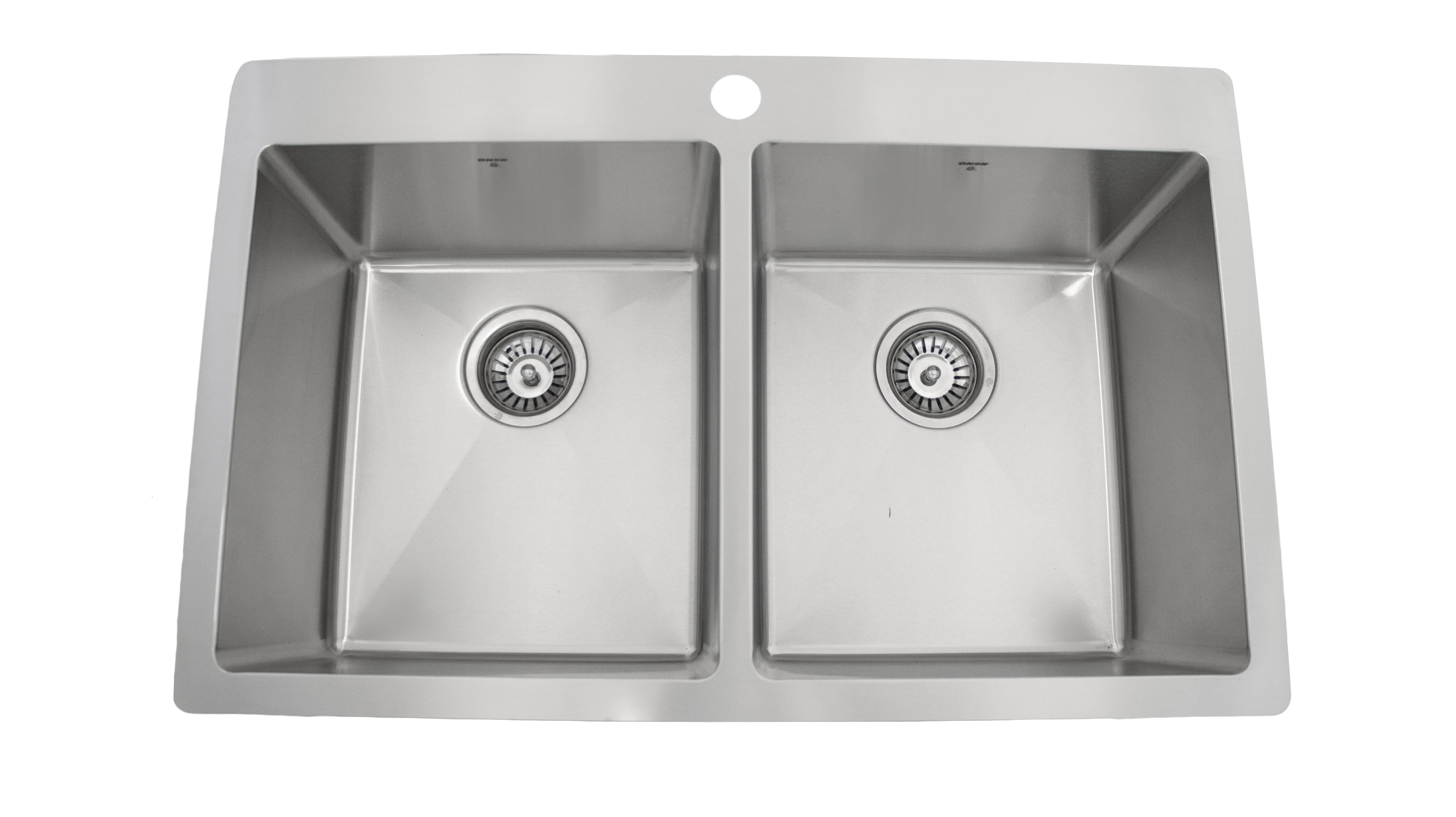 ONEX®Drop-In Double Bowl 31" X 20" Stainless Steel Square Sink - Wayfair Canada