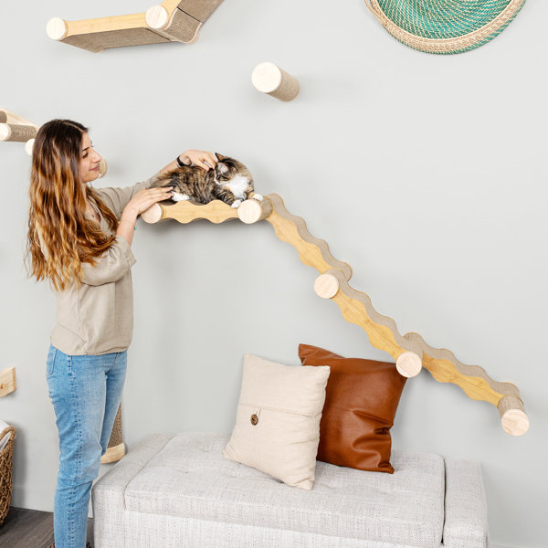 FurHaven Ascentials by FurHaven Wave Cat Ramp (60”), Wall-Mounted ...