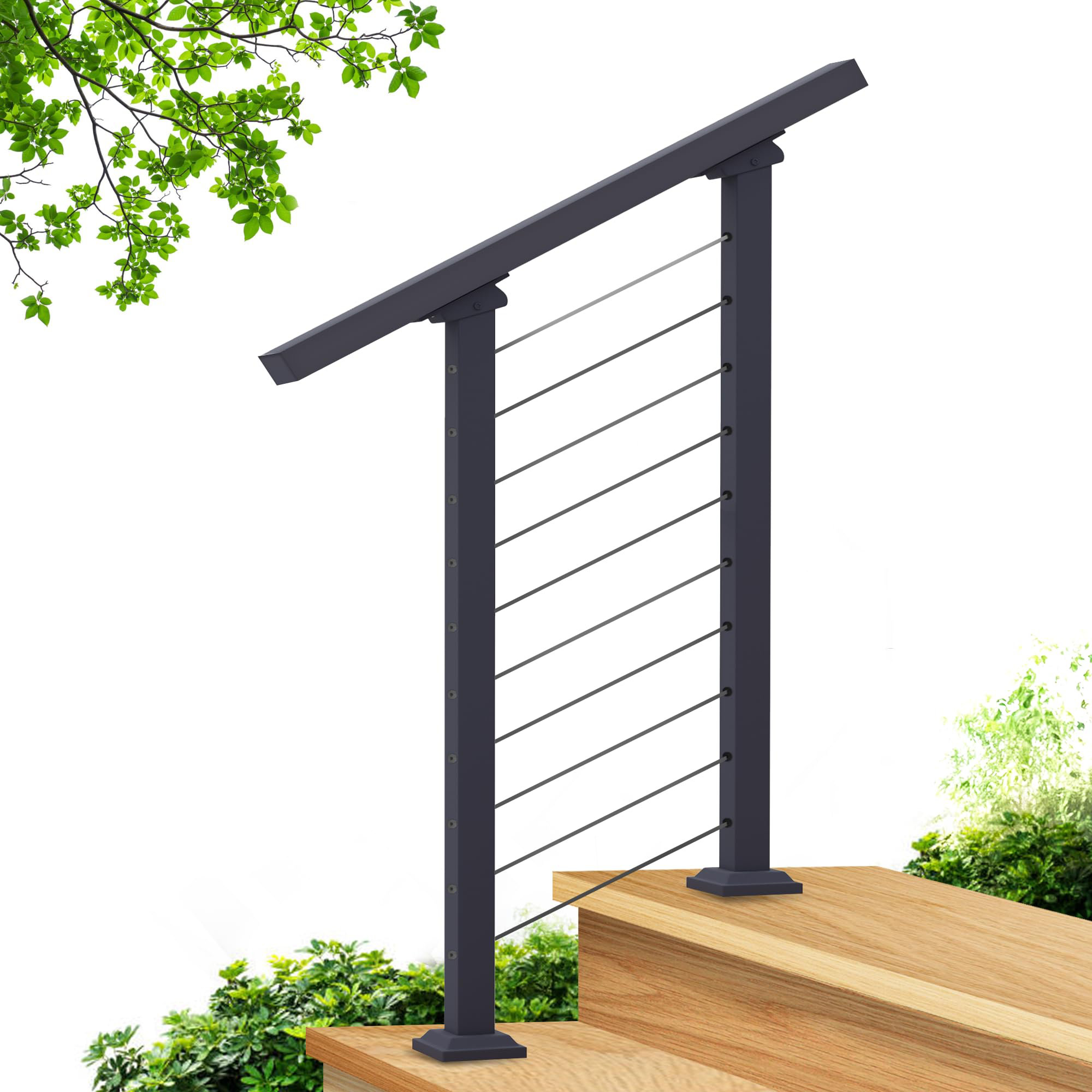 CR Home 1-2 Steps Cable Hand Rails For Outdoor Steps, Modern Cable Wire ...