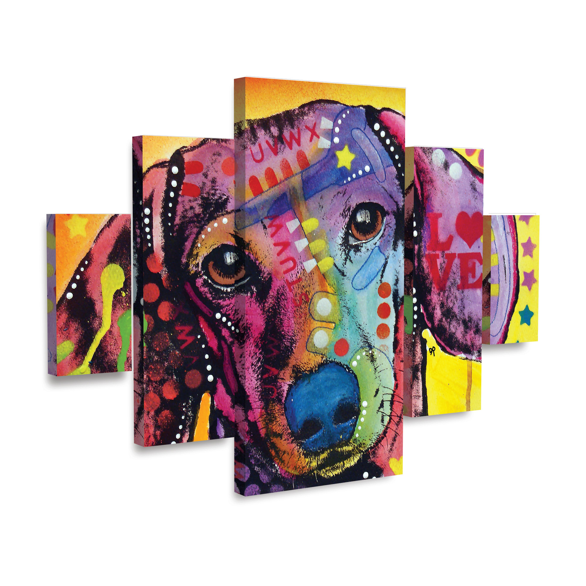 Red Barrel Studio® Dean Russo Tilt Dachshund Love 5 Piece Panel Set Art ...