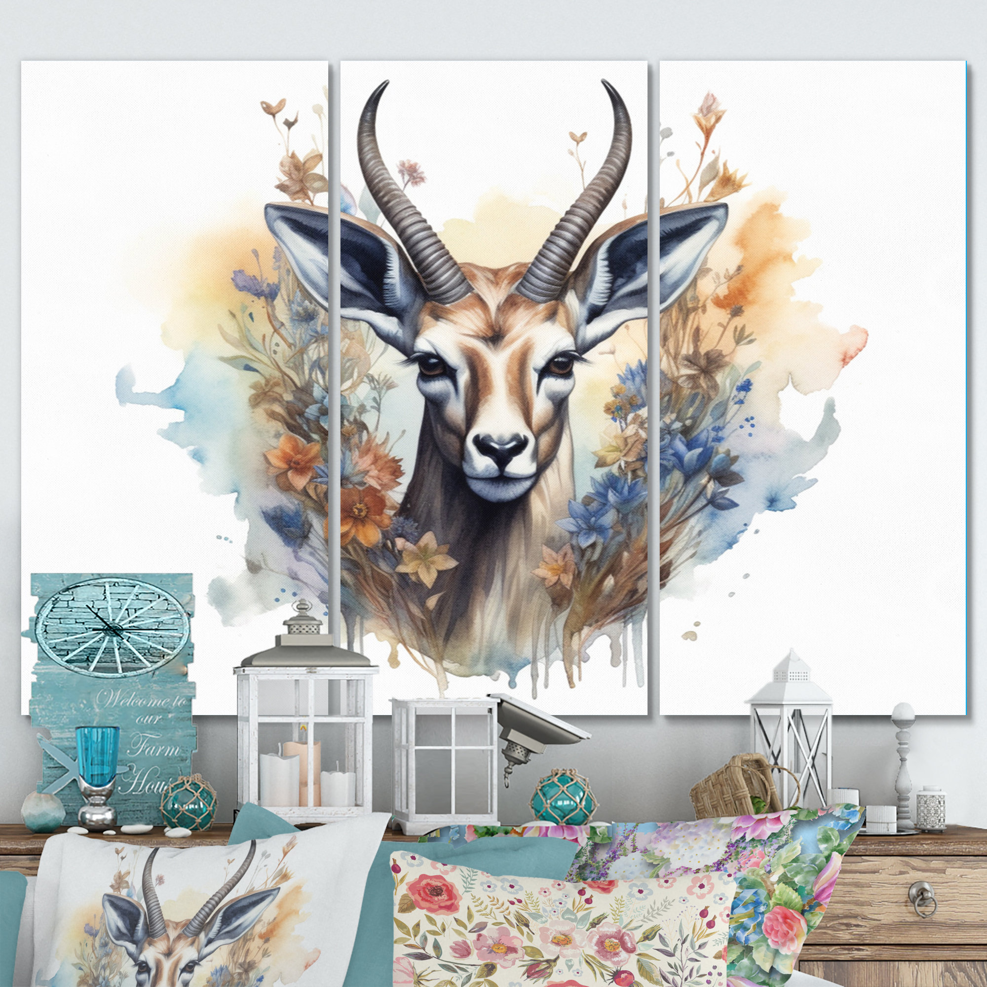 Millwood Pines Graceful Antelope II - Animals Wall Art Living Room Set ...
