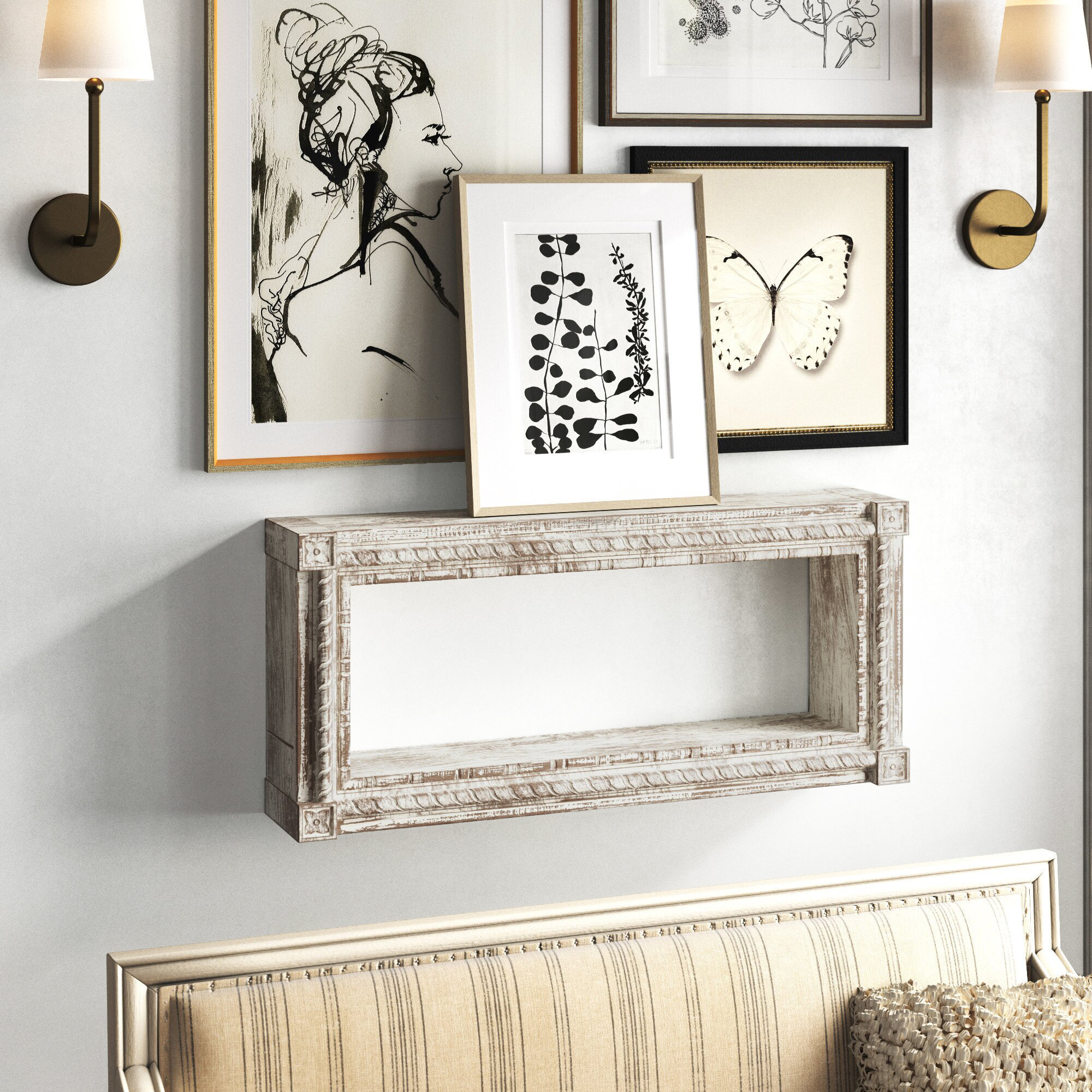 Kelly Clarkson Home Carissa Rectangular Mango Wood Wall Mounted Shelf ...