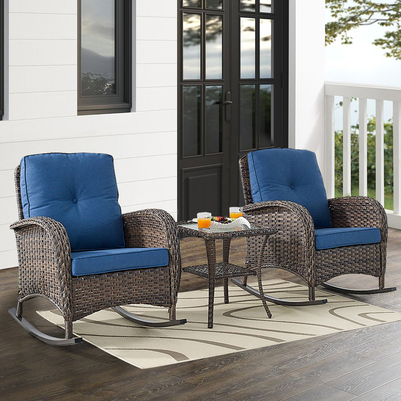 Winston Porter Aluel Outdoor Brown Wicker Patio Furniture Rattan ...
