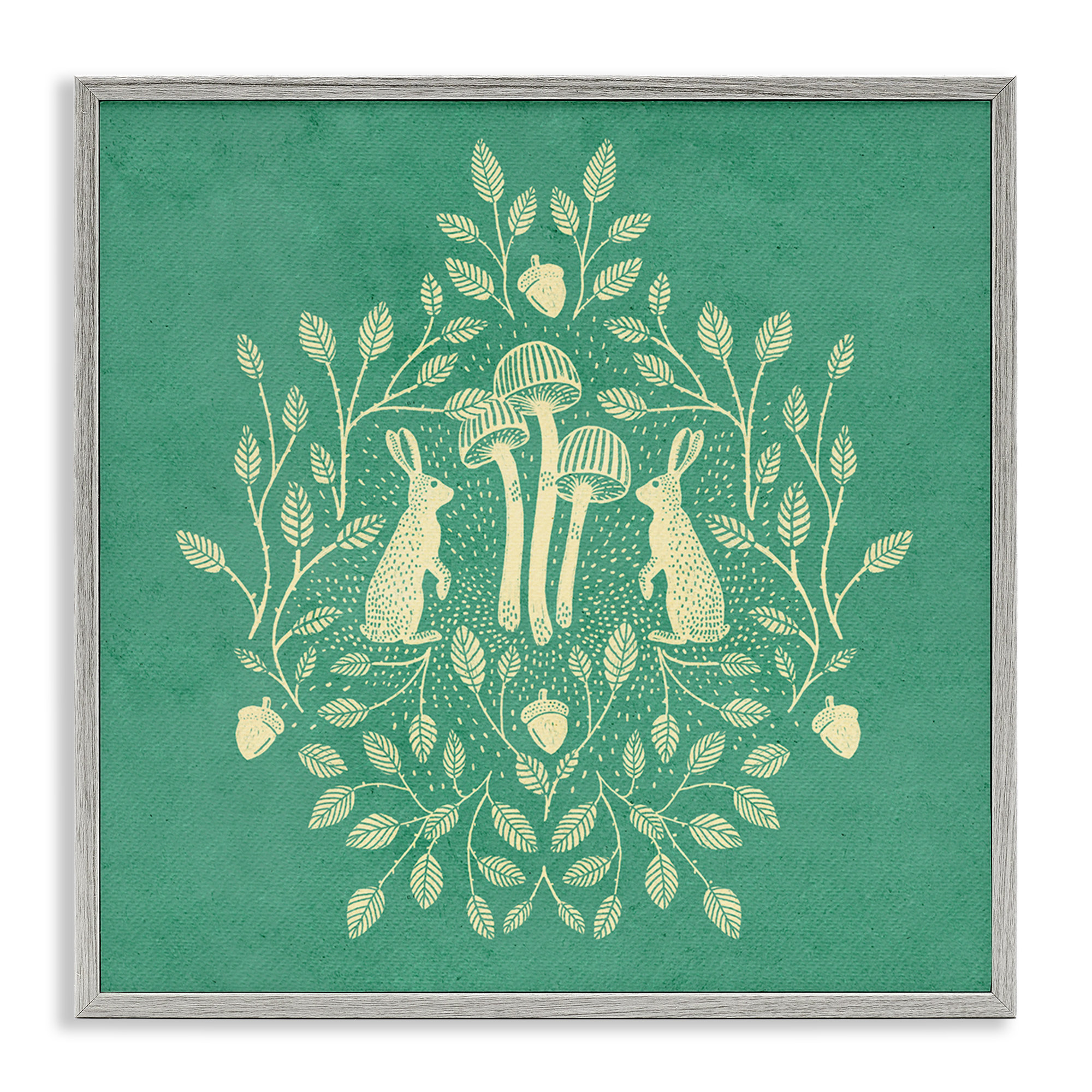 August Grove® Turquoise Botanical Rabbits Framed Giclee Art by Katie O ...
