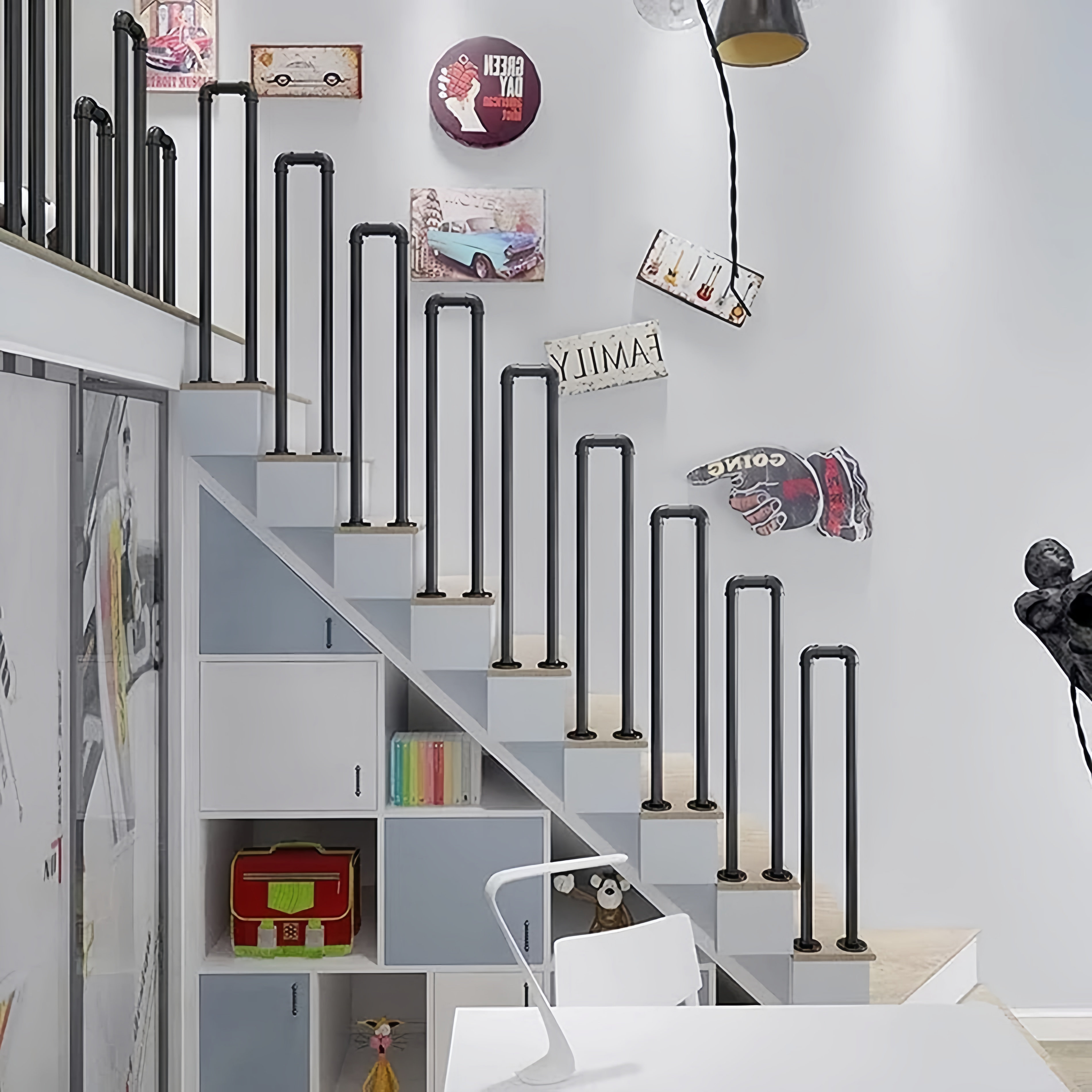 Tonchean 39.37 "H Higher and wider version of industrial style U-shaped ...