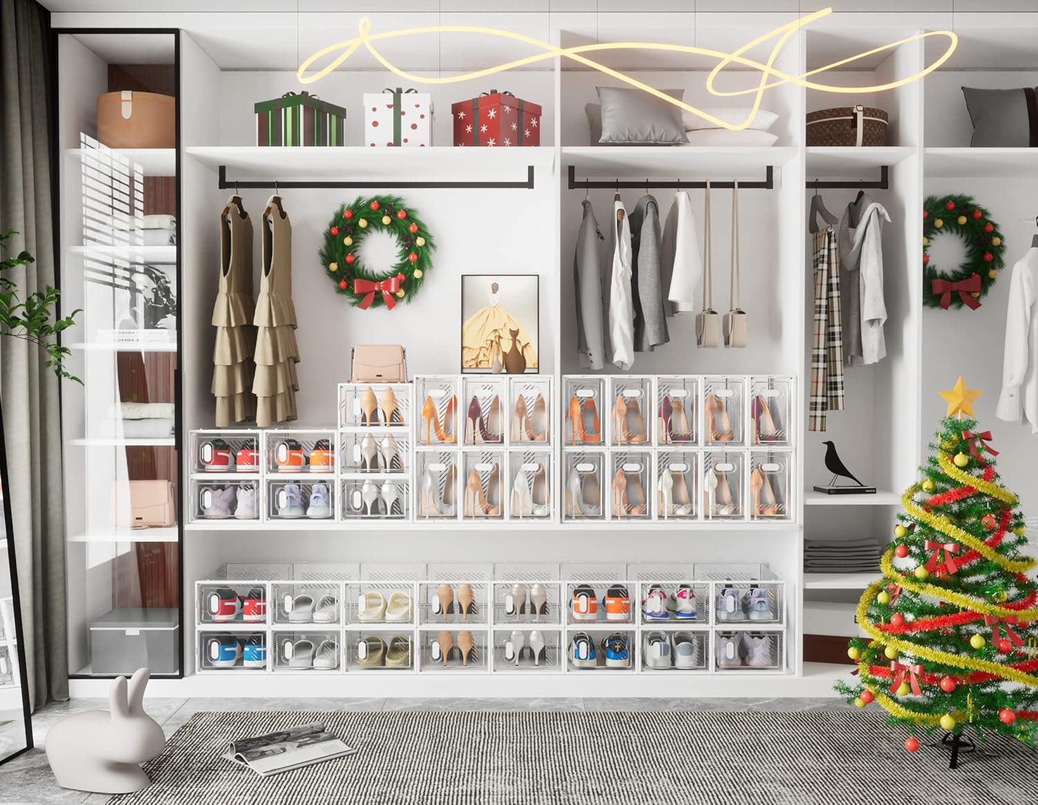 Latitude Run® Shoe Storage, 12 Pack Shoe Organizer for Closet, Shoe ...