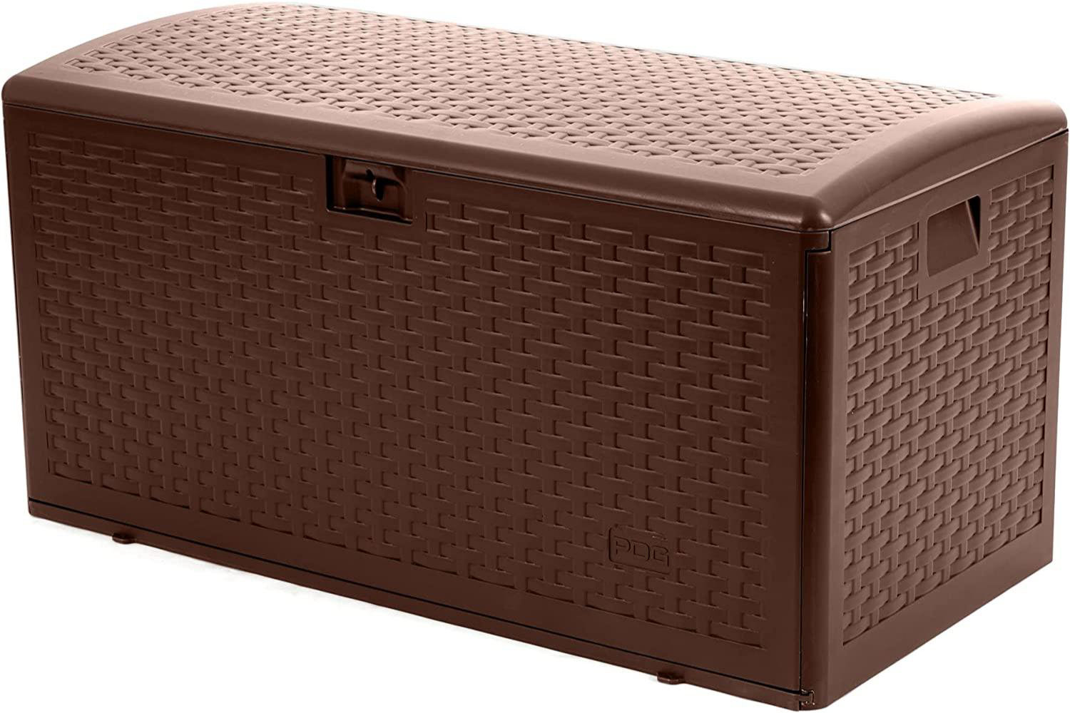 ColorLife 73 Gallon Water Resistant Lockable Deck Box in Brown | Wayfair