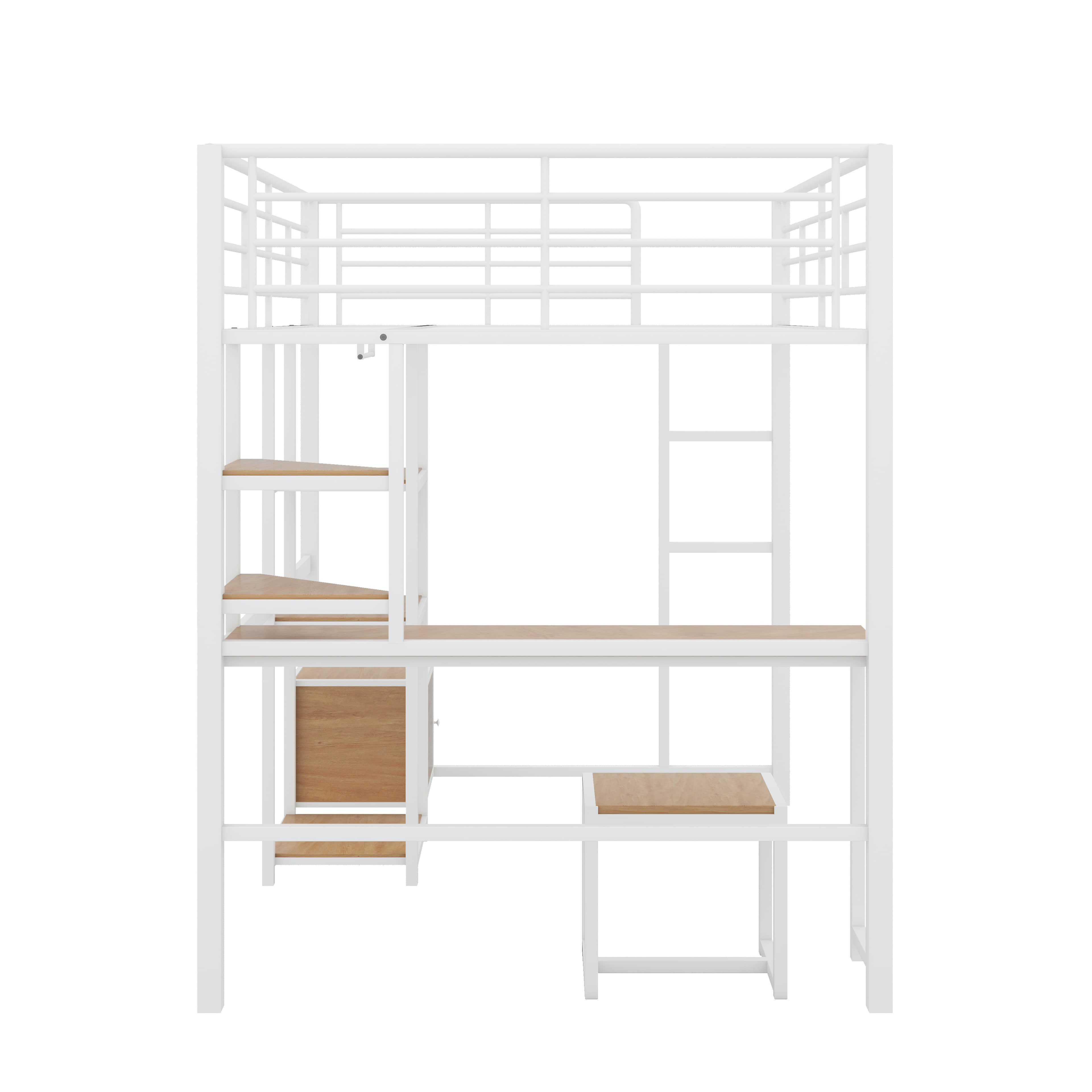 Mason & Marbles Full Size Loft Bed With Desk And Stool, Open-Style ...