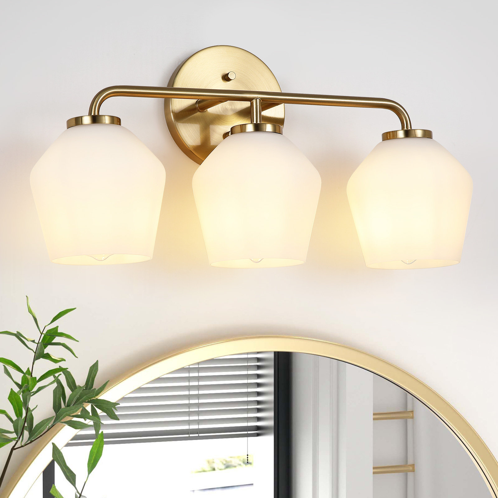 Everly Quinn Medieval-Inspired Opal Glass Vanity Light – Vintage Iron ...