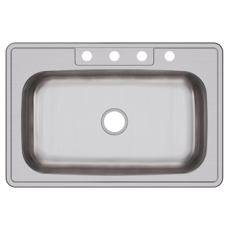 Elkay Dayton Stainless Steel 33" X 22" X 8-1/16", Single Bowl Drop-In ...
