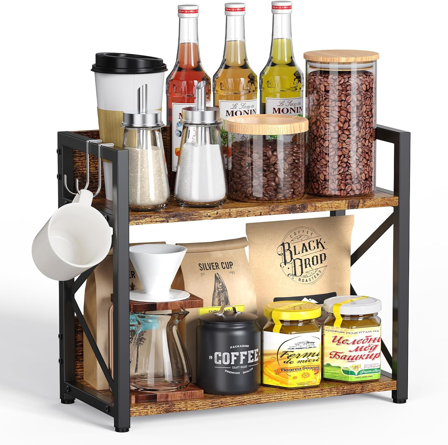 17 Stories 2 Tiers Kitchen Counter Shelf Riser | Wayfair