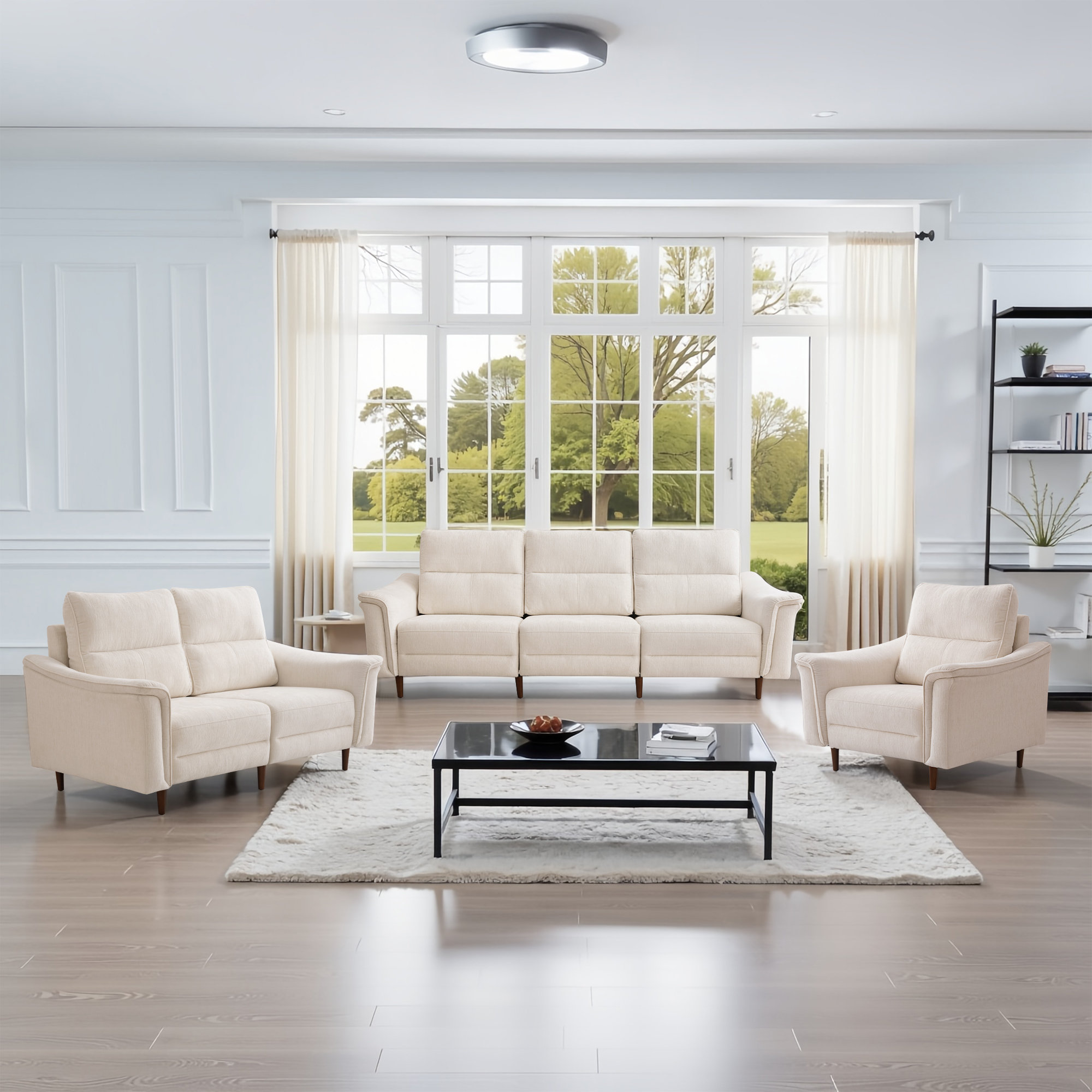 Latitude Run® Modern Modular Sofa Sets, 3-Piece Couches Set Extra Deep ...