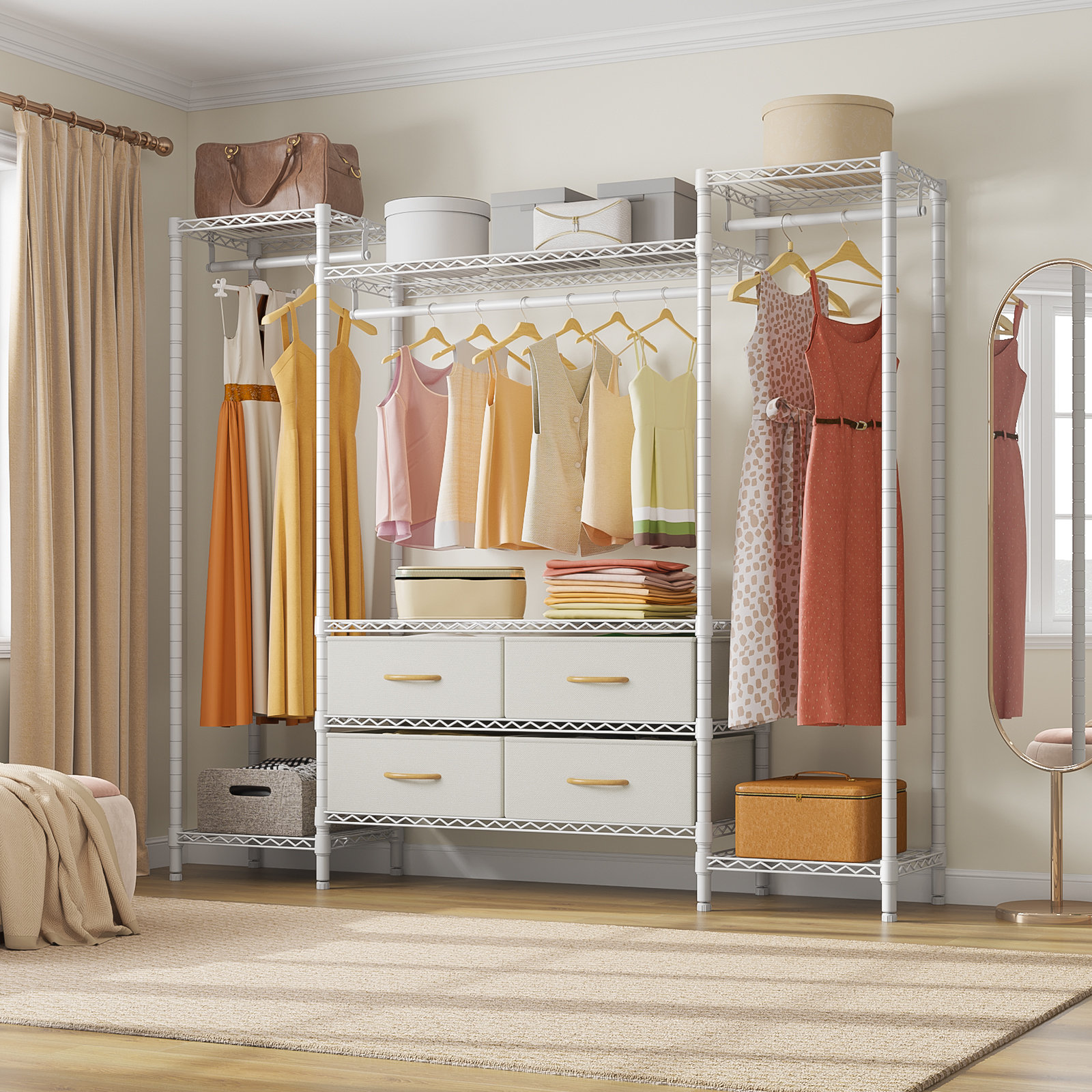 VIPEK V20 Clothes Rack Heavy Duty with 4 Fabric Drawers | Wayfair
