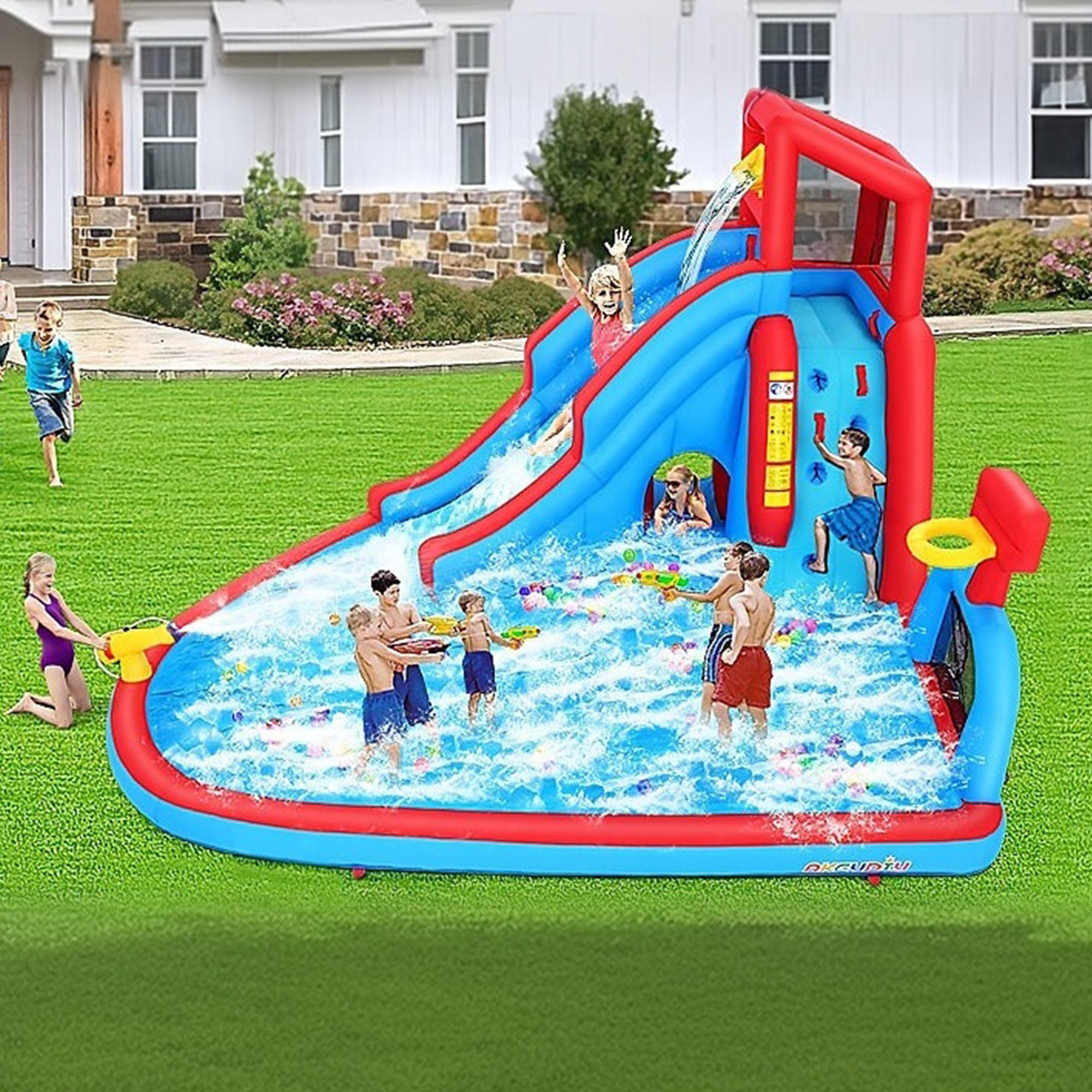 DreamDwell Home 14.2X10.7FT Inflatable Bounce House Water Slide Park ...