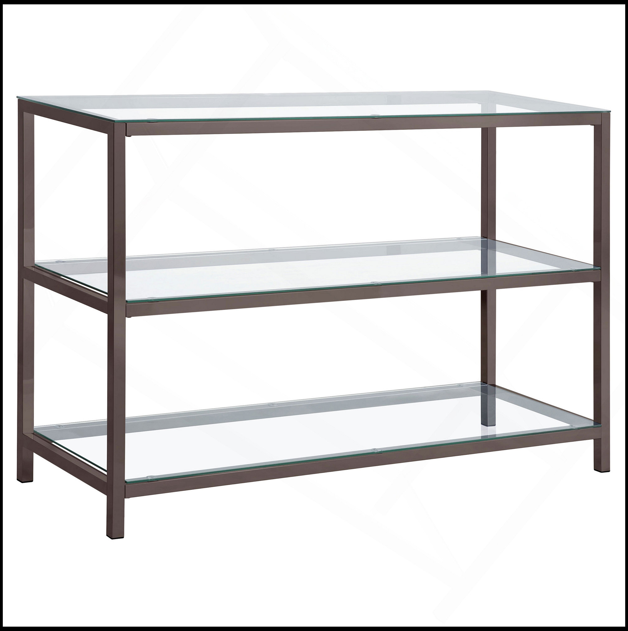 Latitude Run® Weston Black Nickel 2-Shelf Glass Top Entryway Console ...