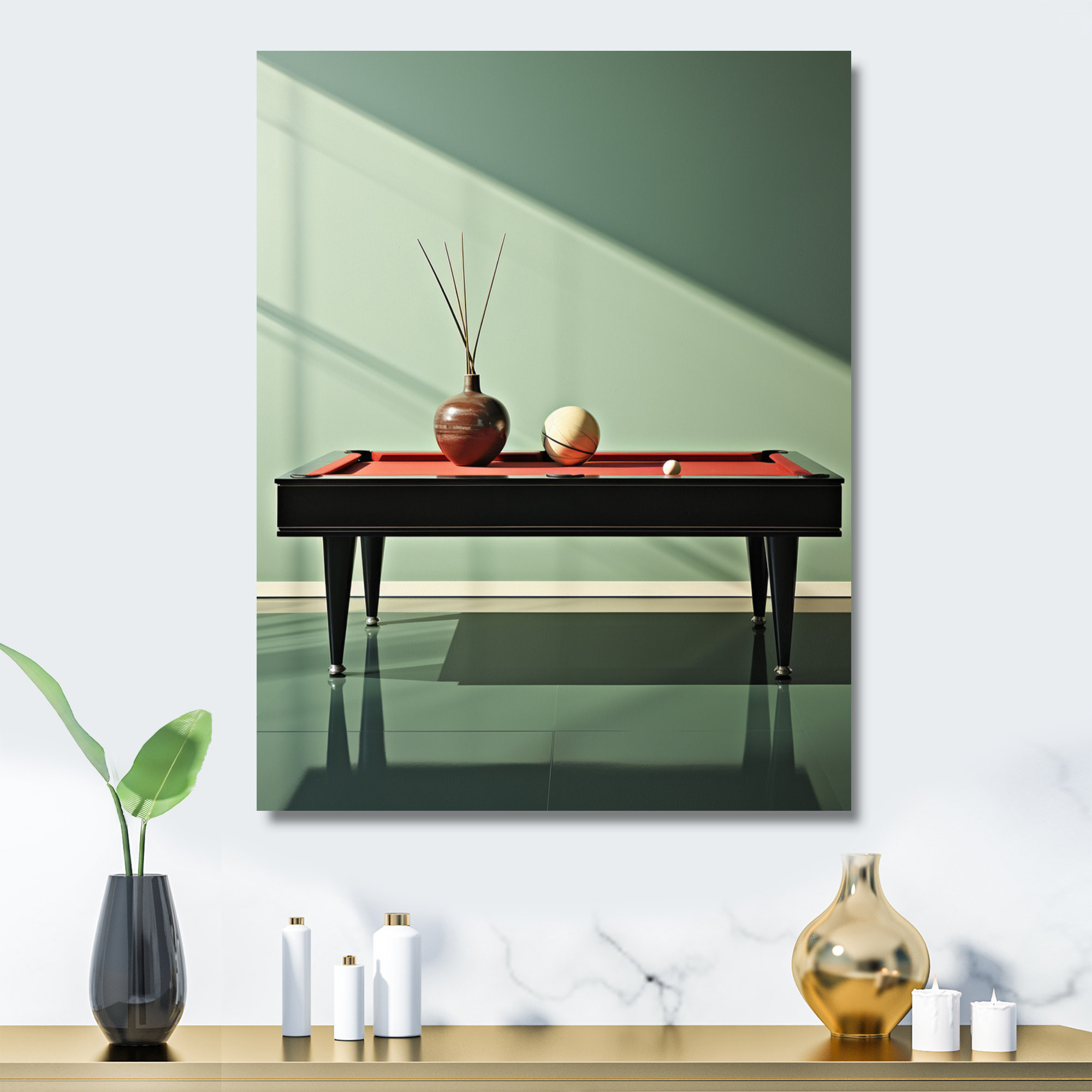 Latitude Run® Billard Serene Strokes Minimalist - Billiards Metal Wall ...