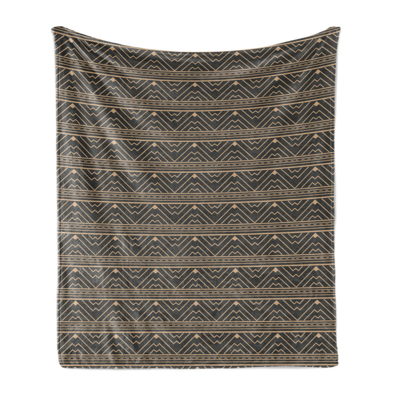 Ambesonne Tribal Fleece Throw Blanket Aztec Pattern Triangle Wave | Wayfair