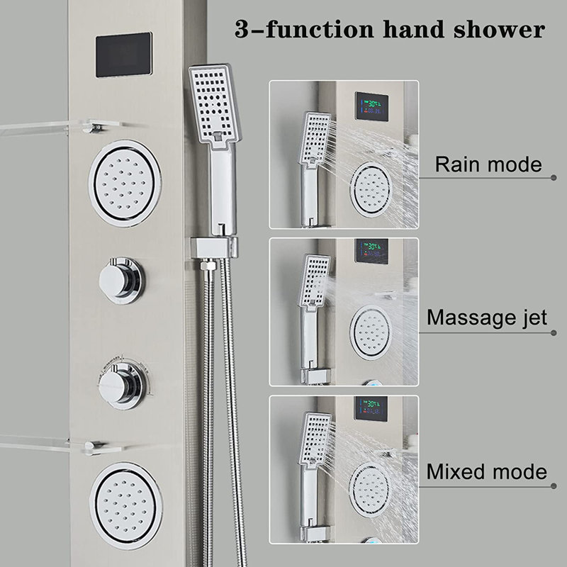 Senlesen 45.66'' Shower Panel with Fixed Shower Head & Reviews | Wayfair
