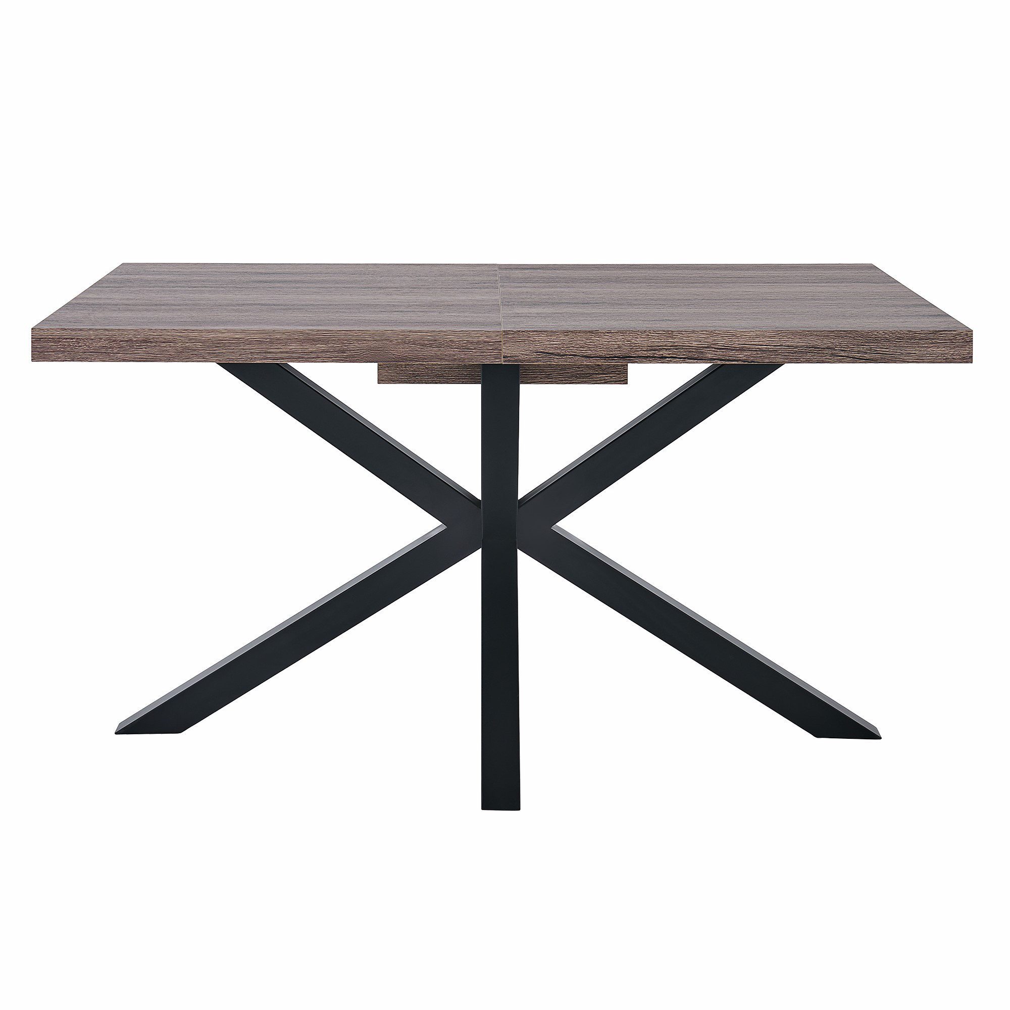 17 Stories Thommy 71" Oak MDF Wood Extendable Pedestal Dining Table ...