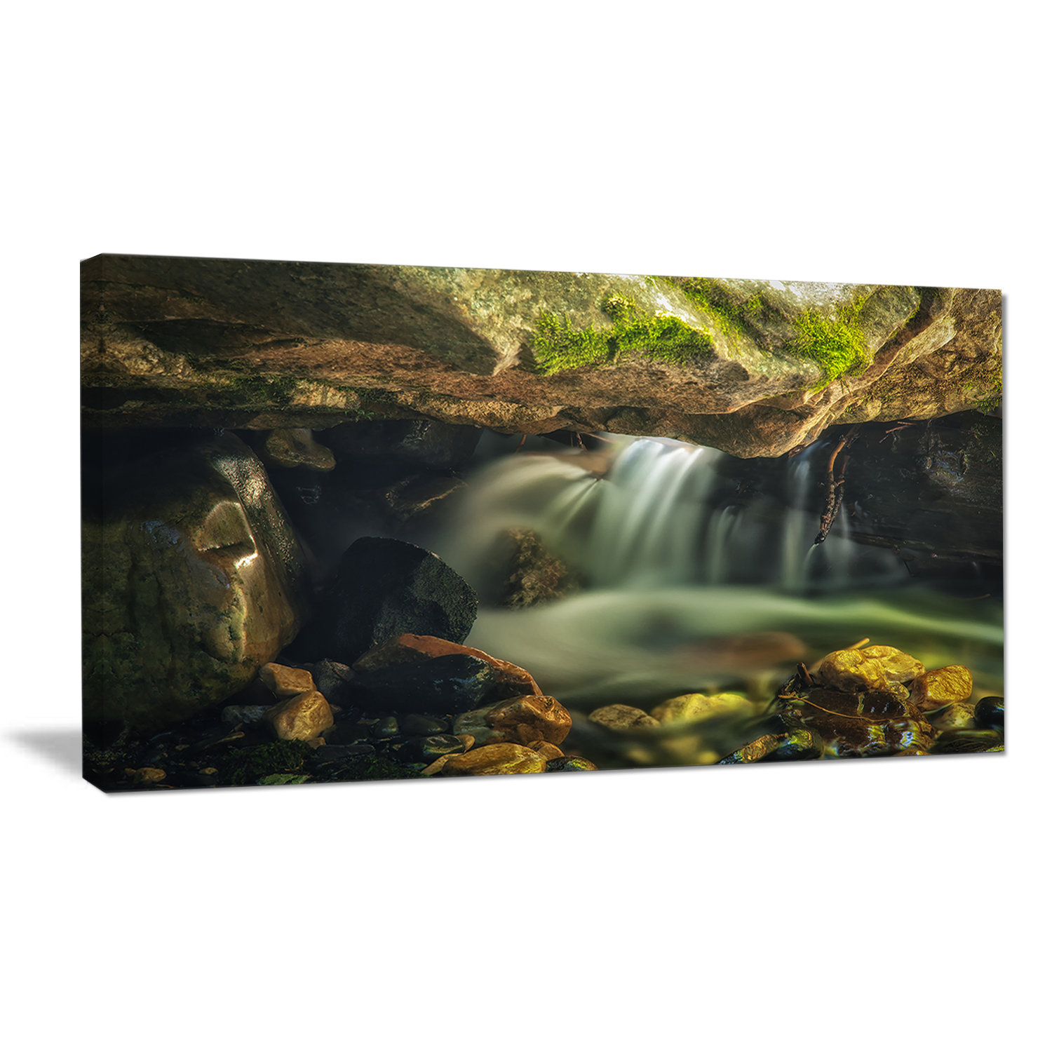 Design Art Wasatch National Forest Waterfall - Wrapped Canvas ...