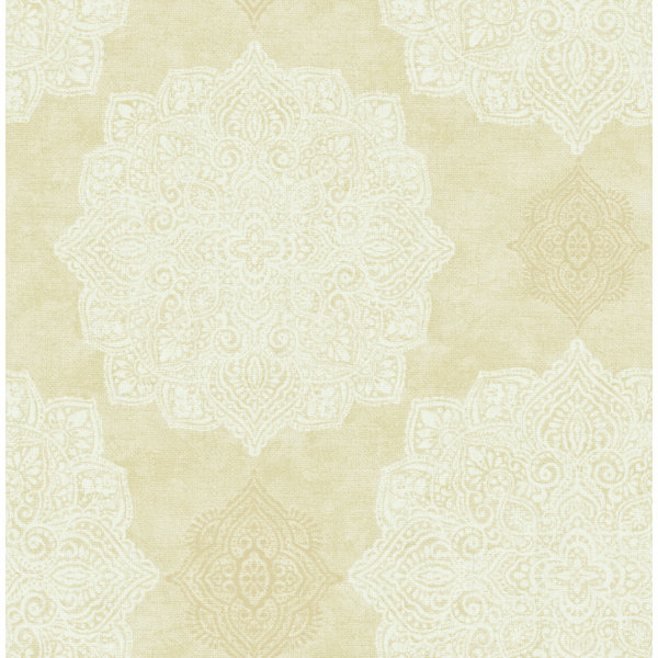Seabrook Designs Metallic Toiya Medallion Non-Woven Unpasted Wallpaper ...