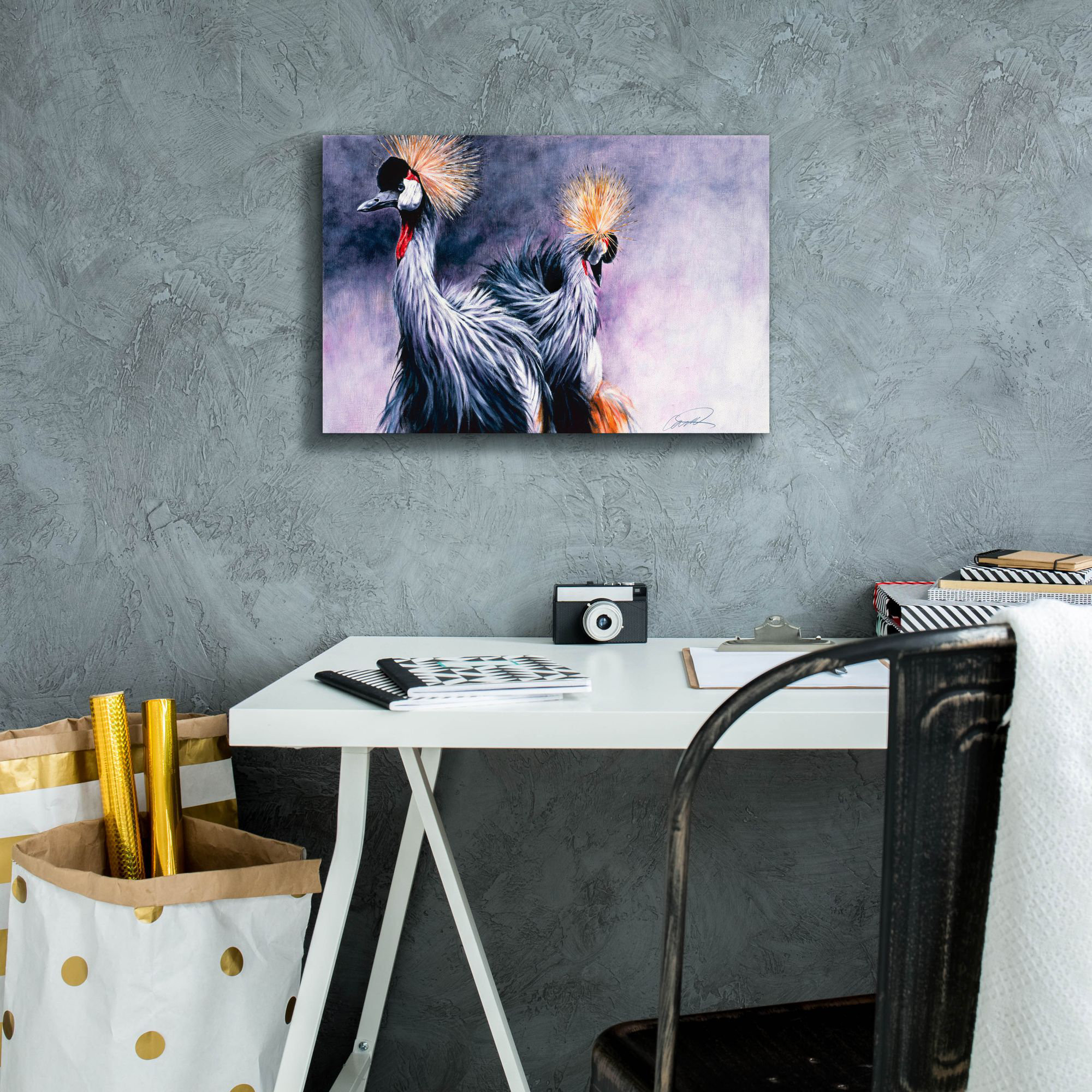 Red Barrel Studio® Kaiyen Crowned Cranes by Robert Campbell - Wrapped ...