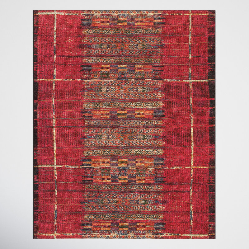 Joss & Main Sesena Striped Red Indoor / Outdoor Area Rug & Reviews ...