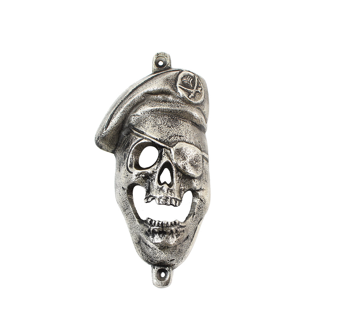 Longshore Tides Portillo Skull Beret Head Beer Soda Metal Wall Mount ...
