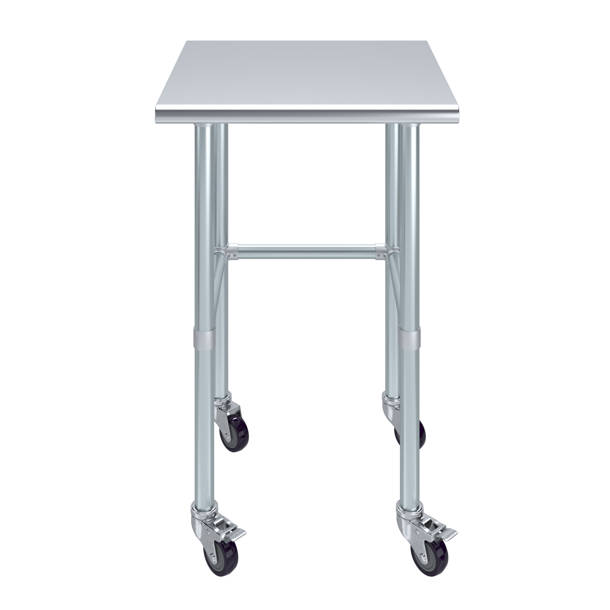 Amgood Stainless Steel Open Base Work Table with Wheels & Reviews | Wayfair